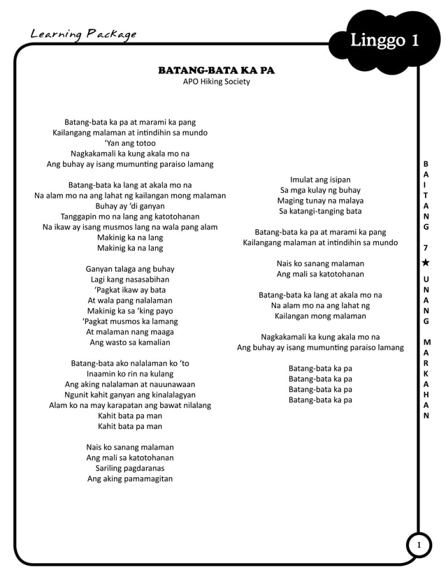 Grade 7 Learning Module in Filipino (Learning Package - Quarter 1 to 4 ...