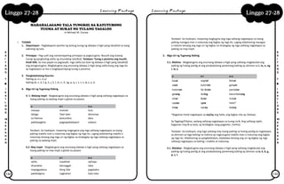 Grade 7 Learning Module in Filipino (Learning Package - Quarter 1 to 4 ...