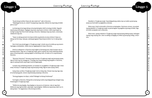 Grade 7 Learning Module in Filipino (Learning Package - Quarter 1 to 4) | PDF