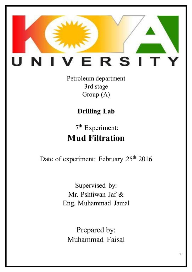 mud filtration | DOCX | Geology | Science
