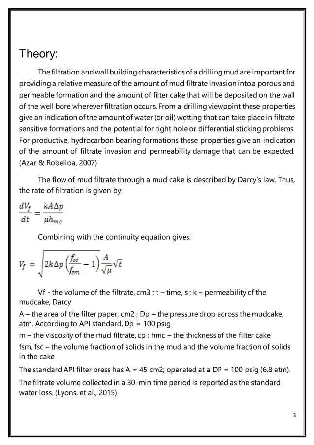 mud filtration | DOCX | Geology | Science