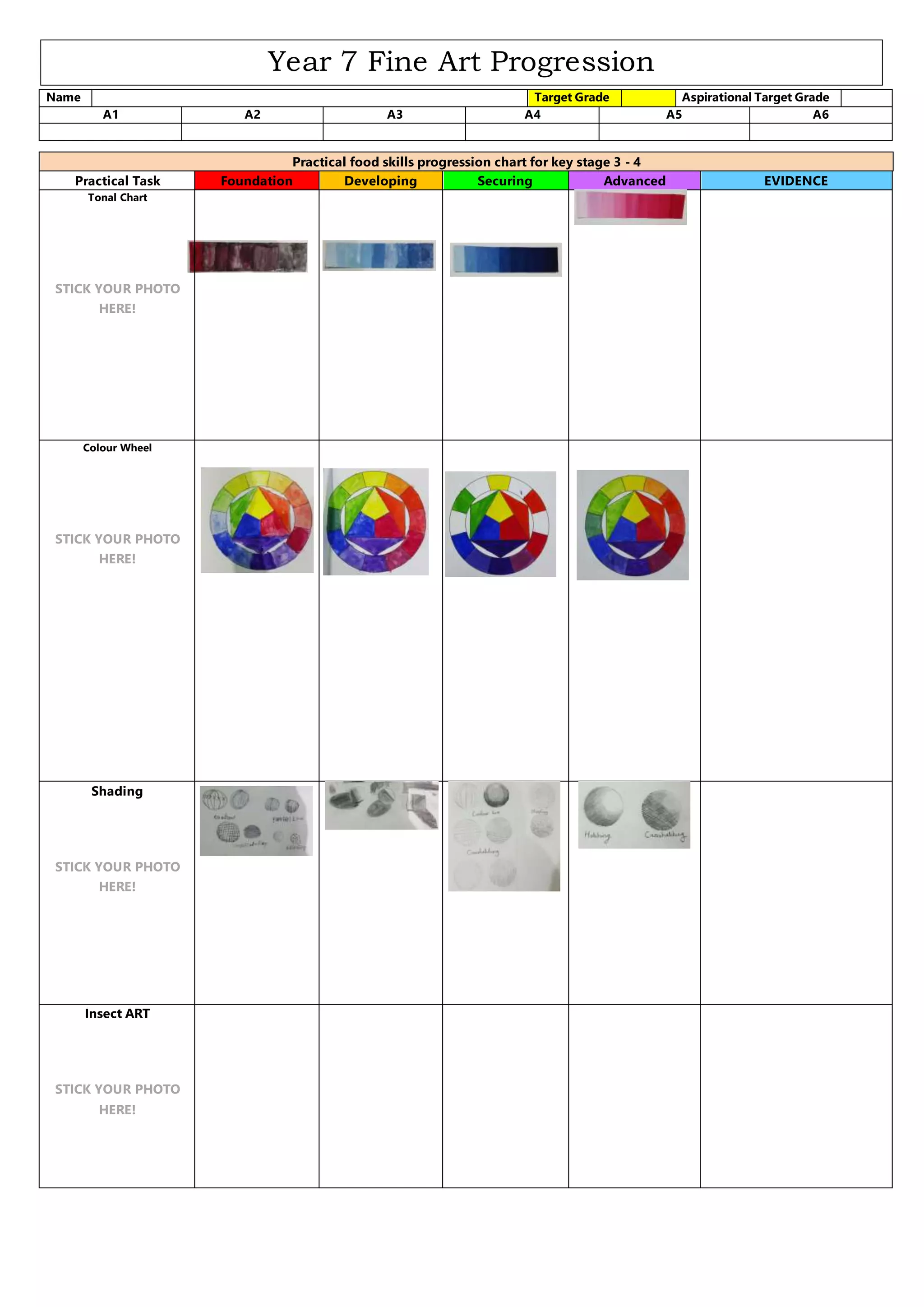 7 fine art practical progression tracker | DOCX