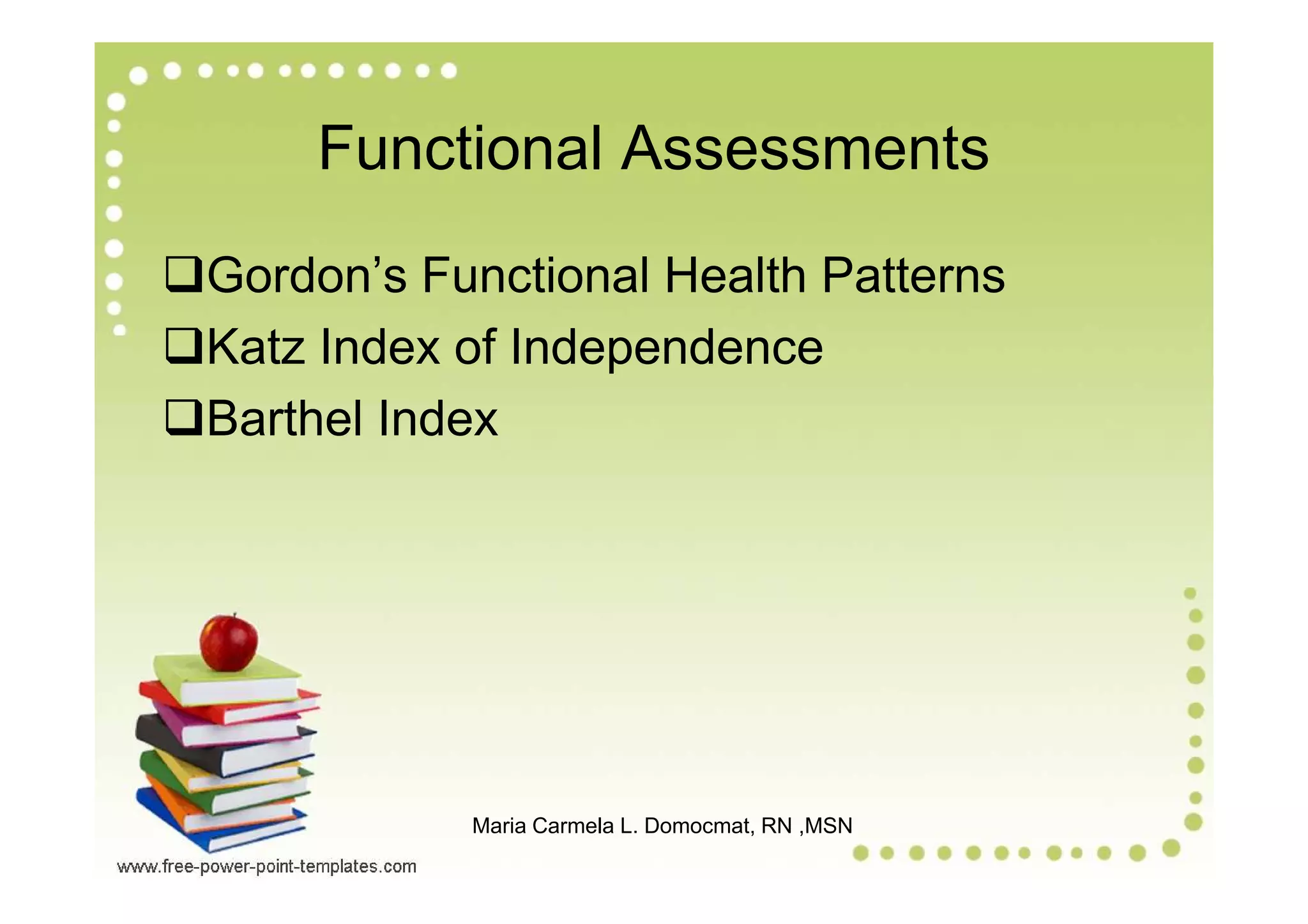 functional assessments | PDF