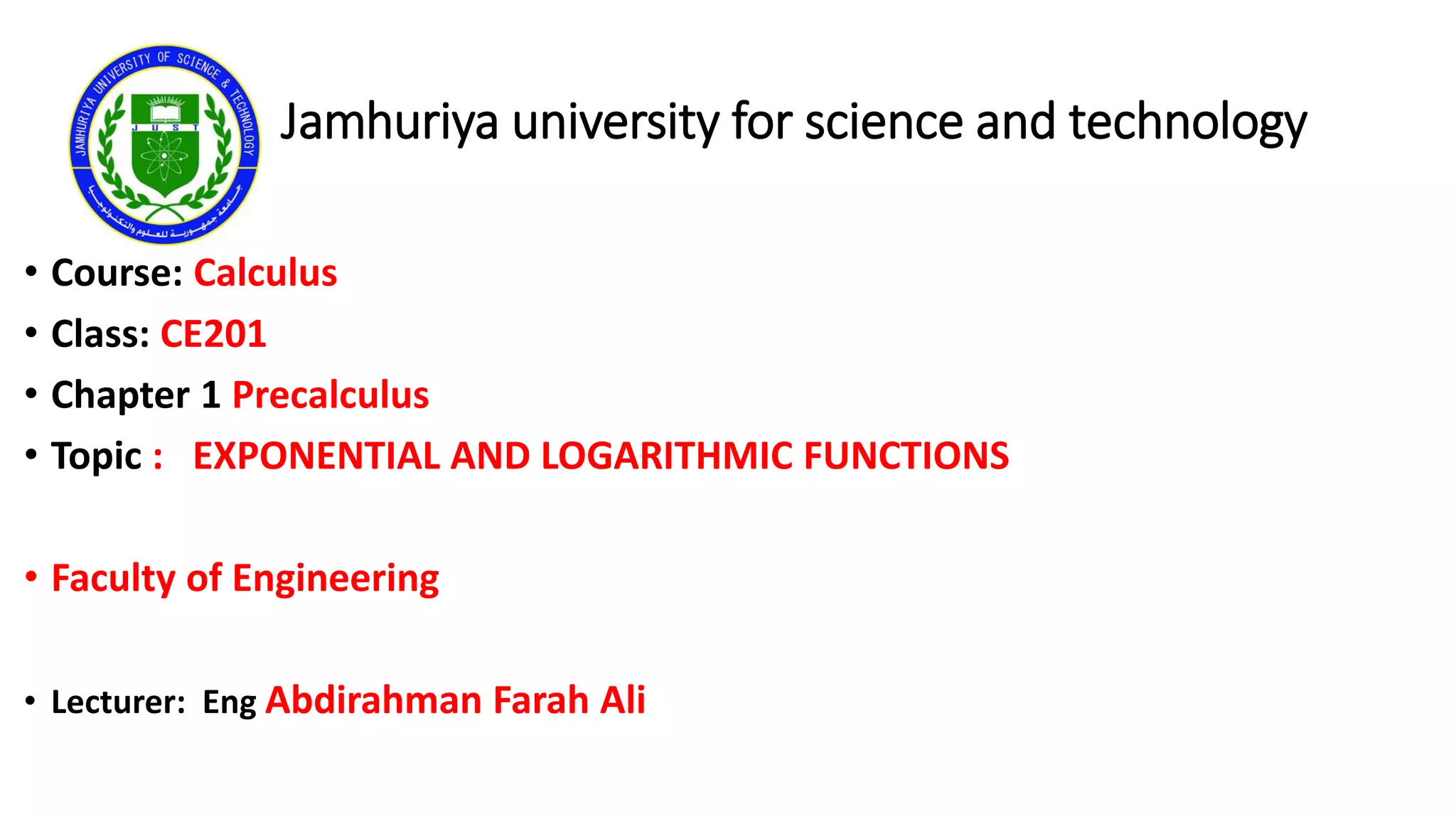 Calculus ch0.3 -_exponential_and_logarithmic_functions_(2) | PPT