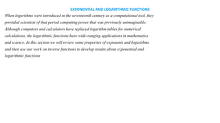 Calculus ch0.3 -_exponential_and_logarithmic_functions_(2) | PPT