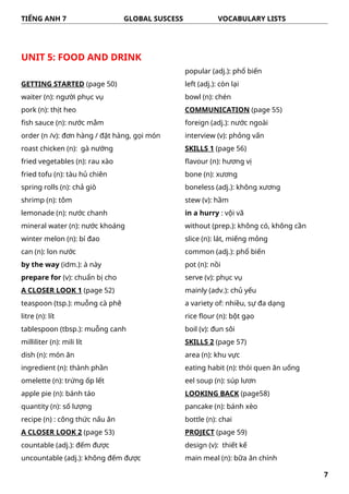 TIẾNG ANH 7 GLOBAL SUCESS, từ vựng chi tiết theo từng unit.docx
