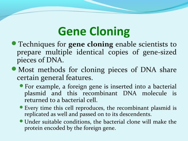 gene cloning principles an technique | PPT