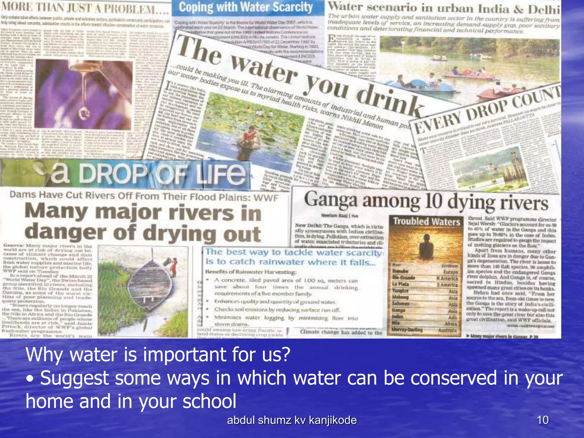 WATER, class 7 geography lesson 5, cbse | PDF