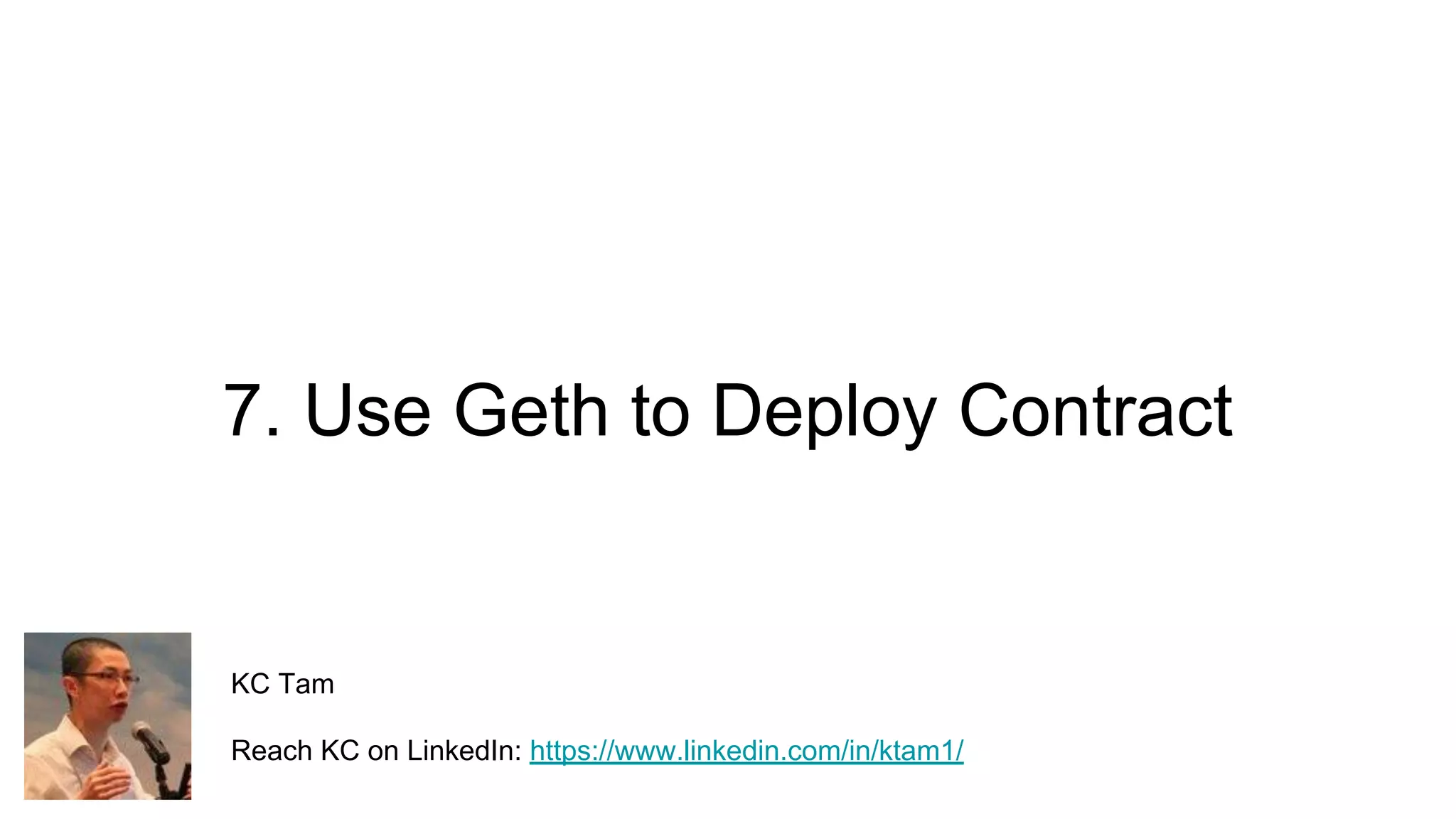 Use Geth to Deploy Contract | PPT