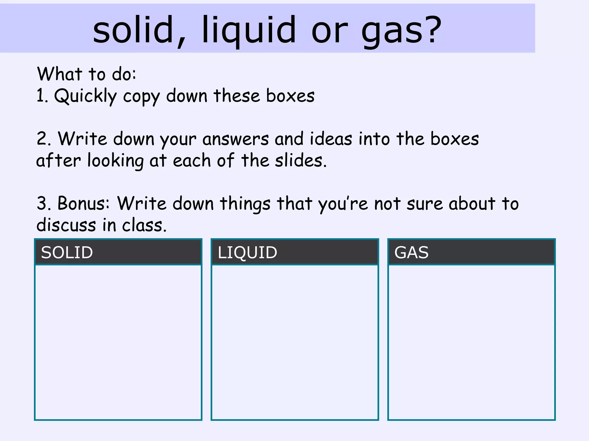 Grouping activity solids, liquids or gas | PPTX | Physics | Science