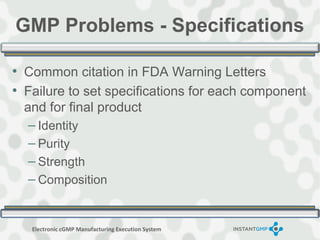 InstantGMP Compliance Series - Improving Specifications | PPT