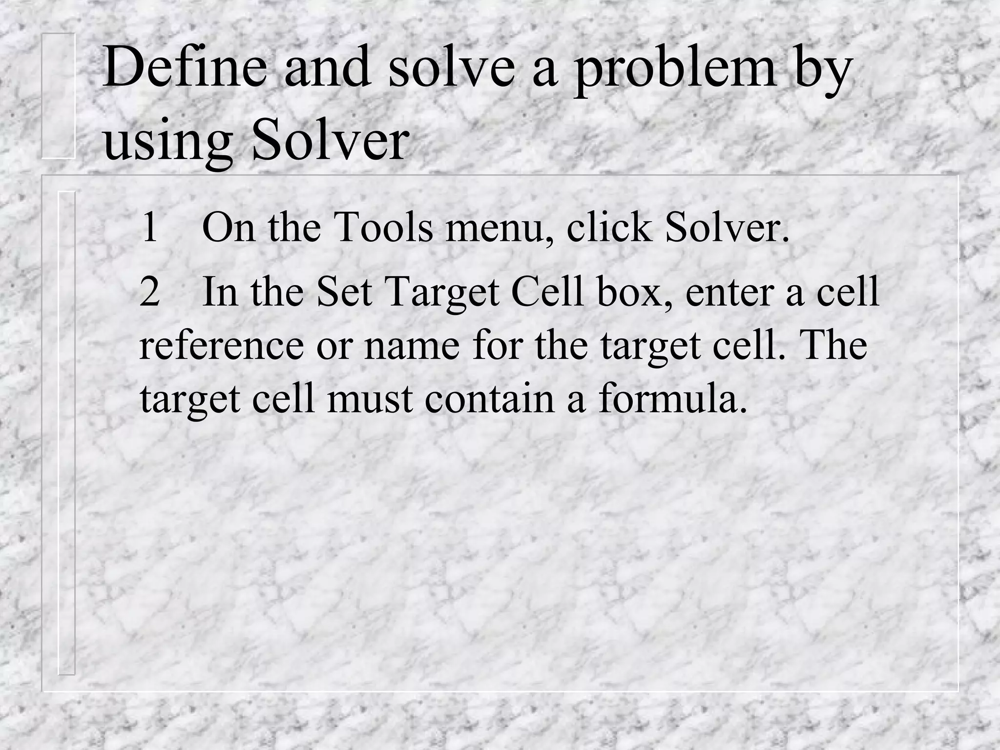 7 goal seek and solver | PPT