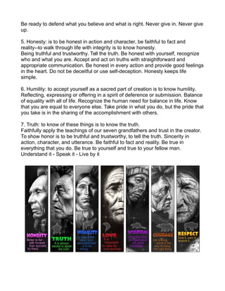 7 Grandfathers Teachings | PDF
