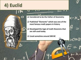 7 Greatest Mathematicians of All Time | PPTX