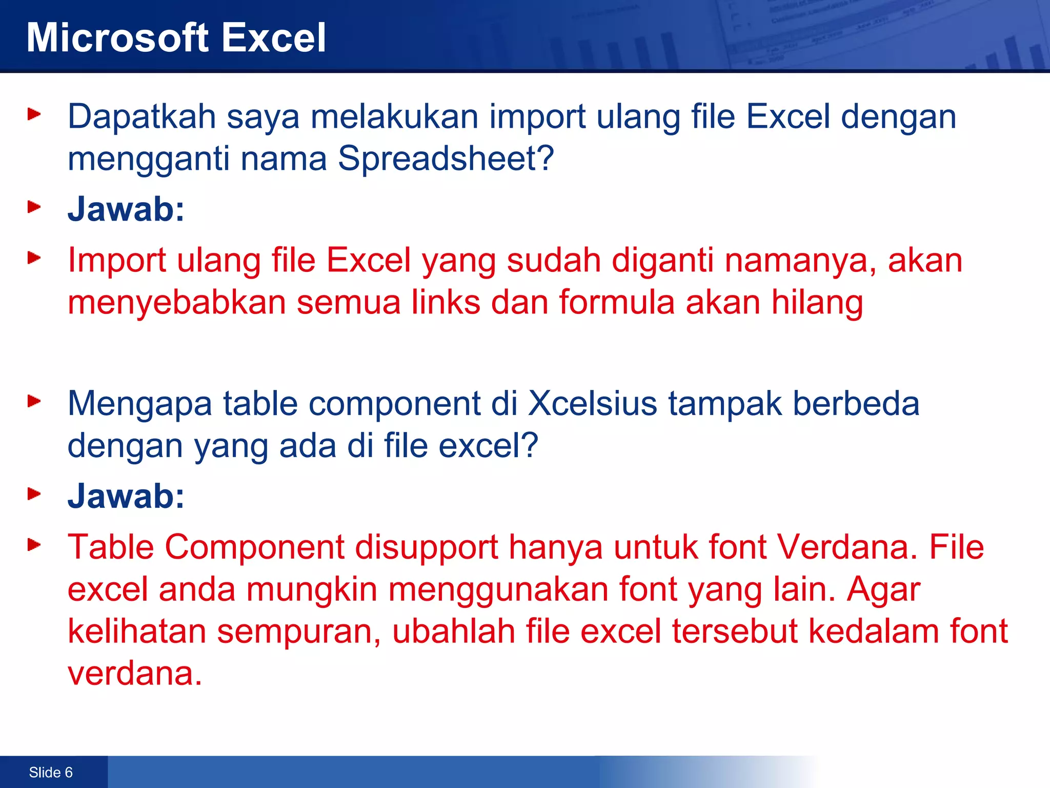 Xcelsius FAQ by dashboardcafe.com