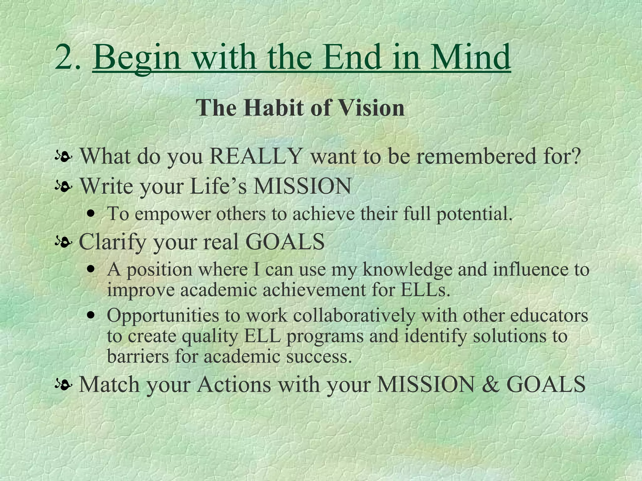 7habits of highly effective ell advocates | PPT