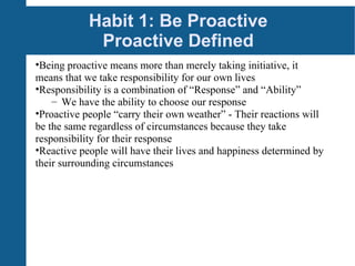 7 Habits Of Highly Effective People Session 1 | PPT | Workshops and ...
