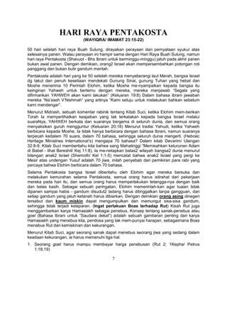 Perayaan 7 Hari Raya Israel | PDF