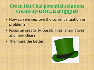 7 Hats Thinking | PPTX