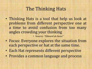 7 Hats Thinking | PPTX