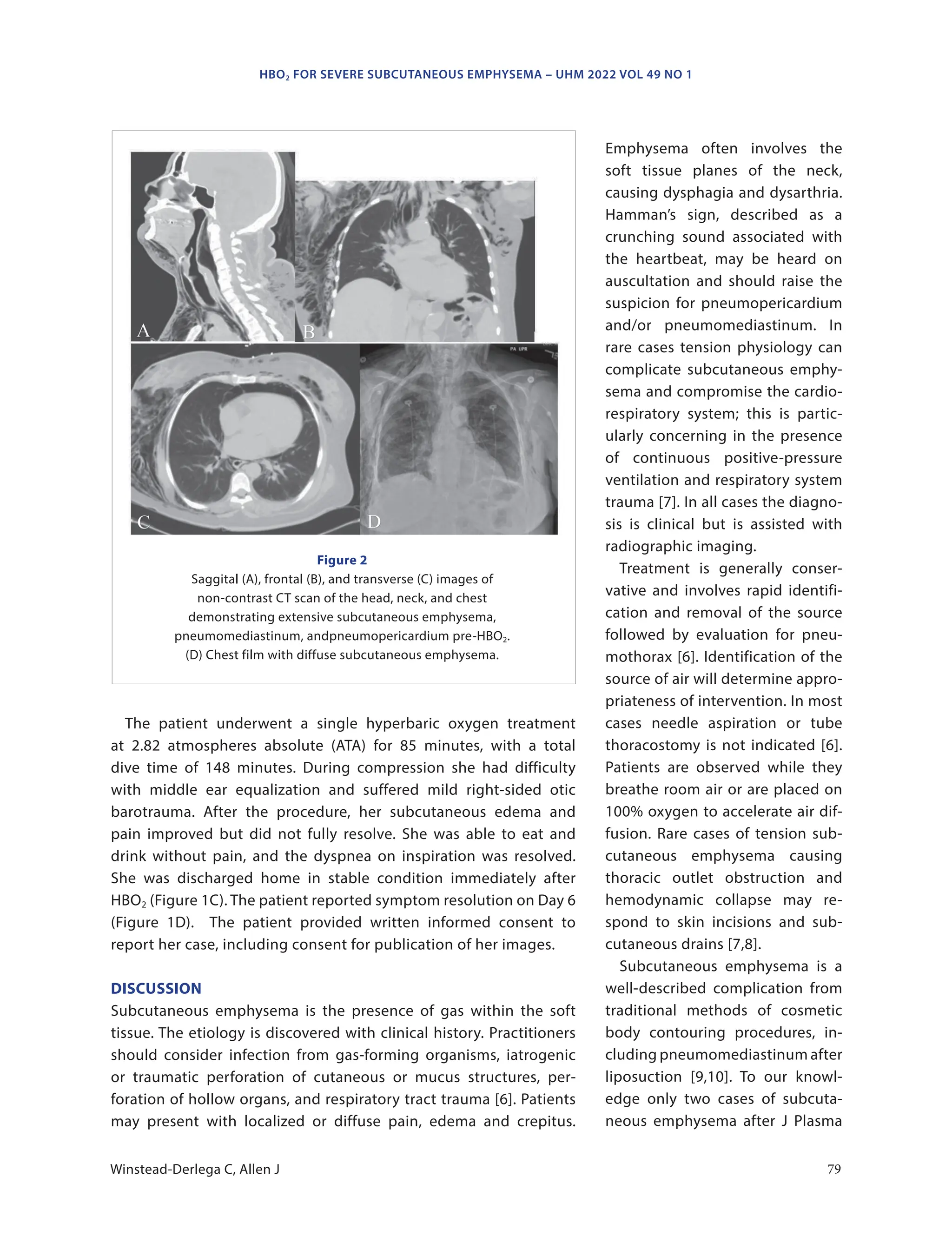 7_HBO2 for severe subcutaneous emphysema - UHM Journal 49-1 color ...