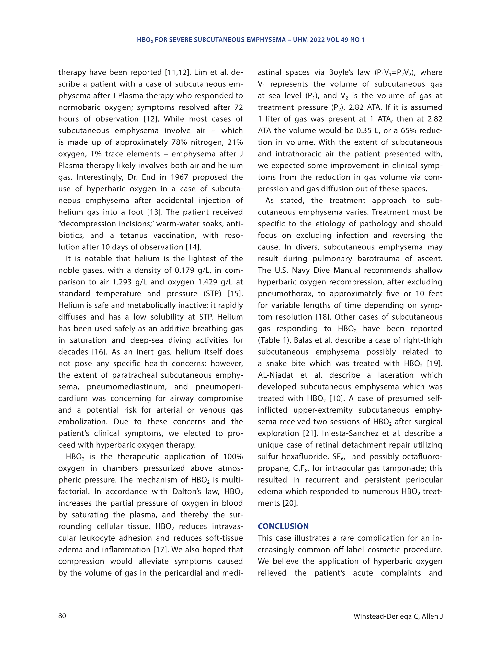 7_HBO2 for severe subcutaneous emphysema - UHM Journal 49-1 color ...
