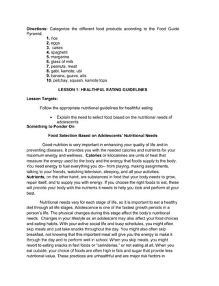Grade 7 Learning Module in Health (Quarter 1 to 4) | PDF