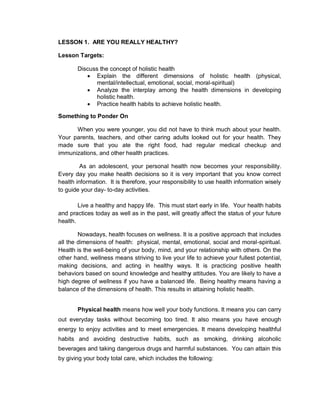 Grade 7 Learning Module in Health (Quarter 1 to 4) | PDF