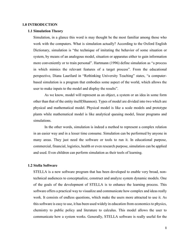 Simulation on Stella Full Report | PDF