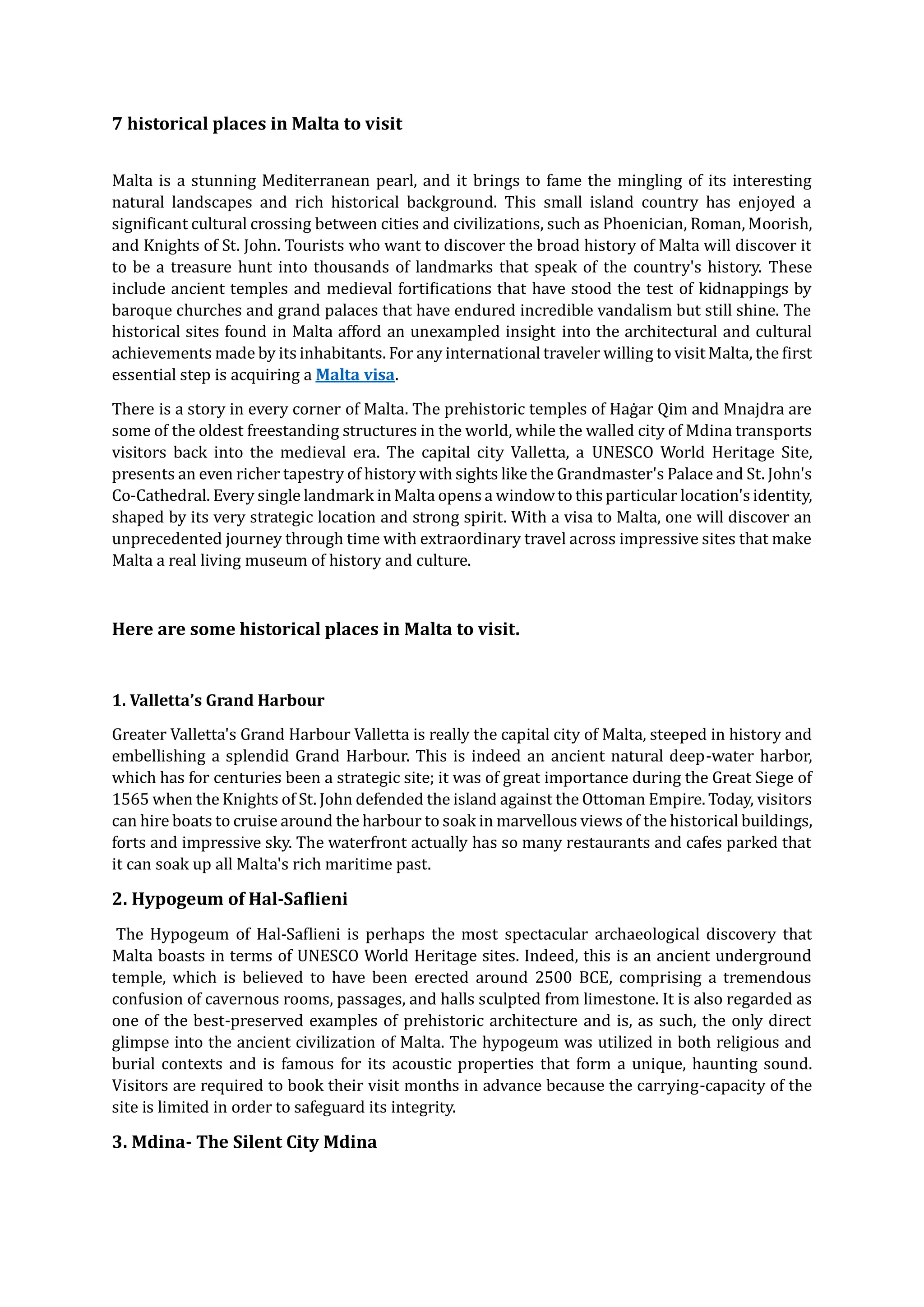 7 historical places in Malta to visit with friends | PDF