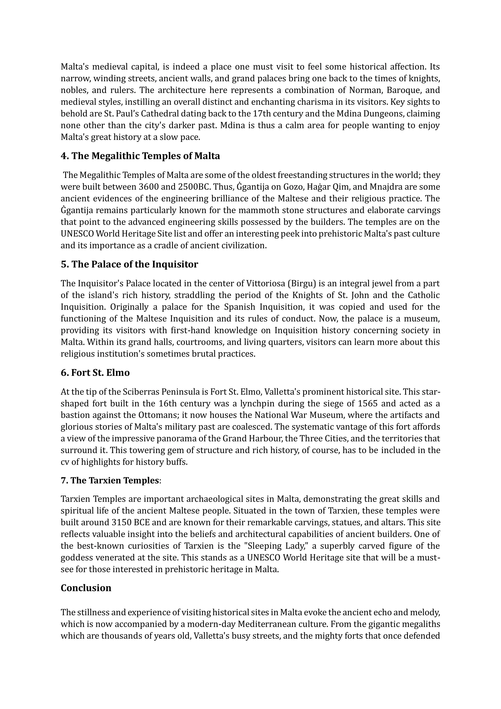 7 historical places in Malta to visit with friends | PDF