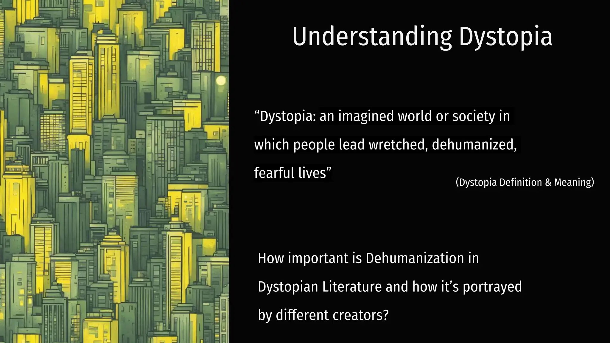 Beyond Humanity: A Comparative Analysis of Dehumanisation in Dystopian ...