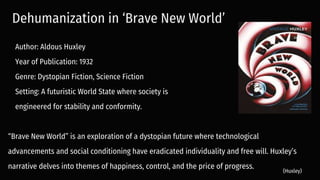 Beyond Humanity: A Comparative Analysis of Dehumanisation in Dystopian ...