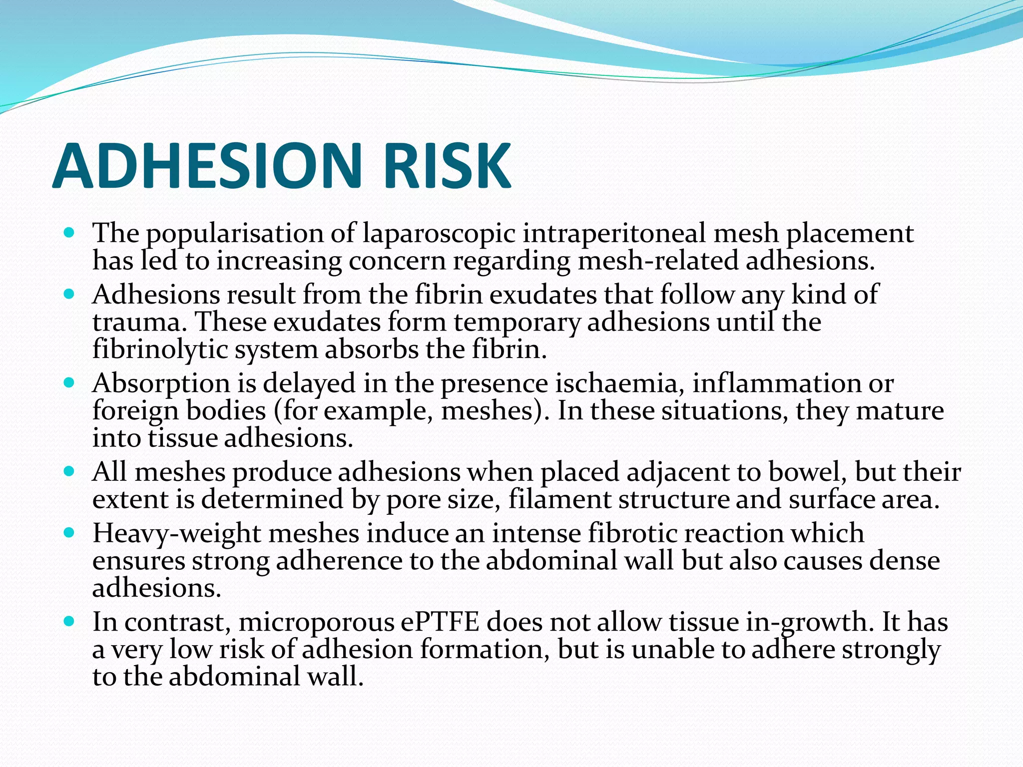 Types of mesh & complications | PPTX