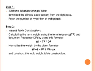 Efficient focused web crawling approach | PPT