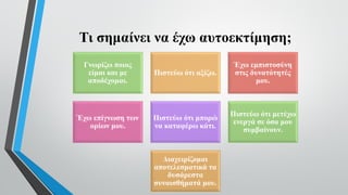ΑΥΤΟΕΚΤΙΜΗΣΗ - ΤΟ ΘΕΜΕΛΙΟ ΤΗΣ ΨΥΧΙΚΗΣ ΥΓΕΙΑΣ ΤΩΝ ΕΦΗΒΩΝ | PPT