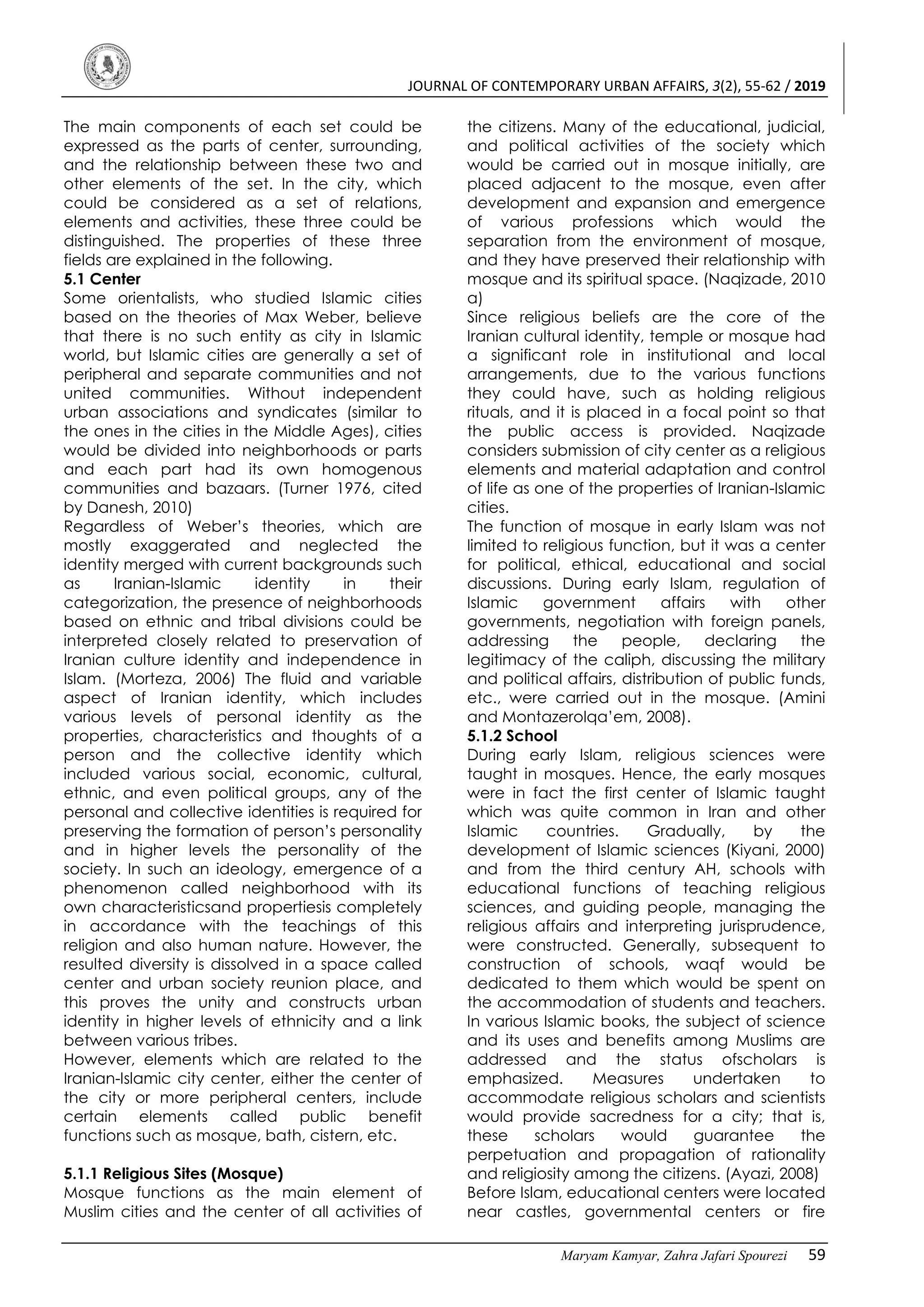 Representing Iranian-Islamic Identity in Iranian Contemporary Cities ...