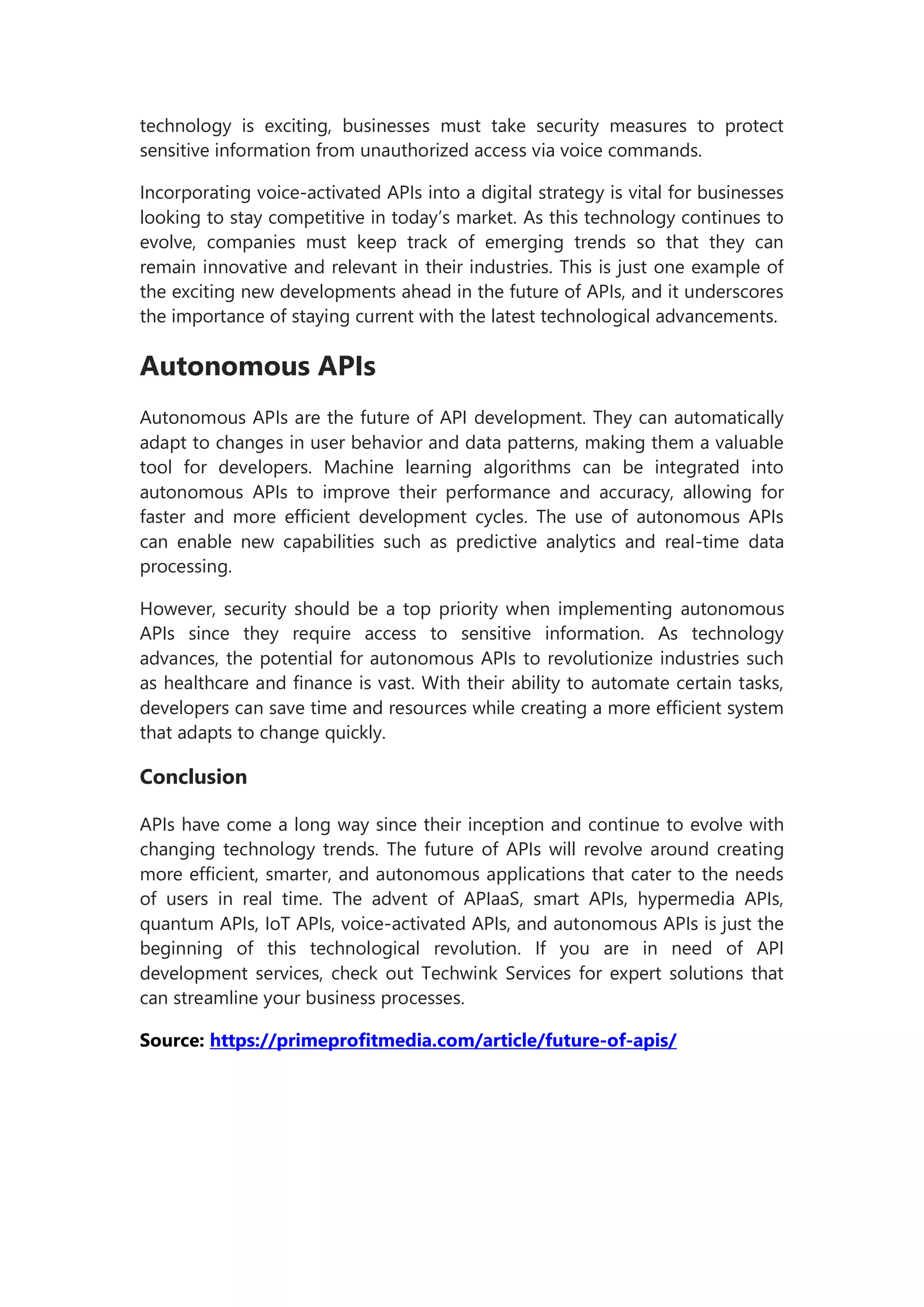7 Ideas for the Future of APIs | PDF