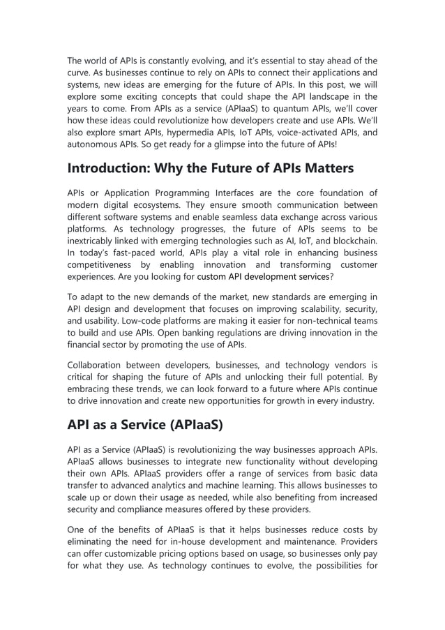 7 Ideas for the Future of APIs | PDF