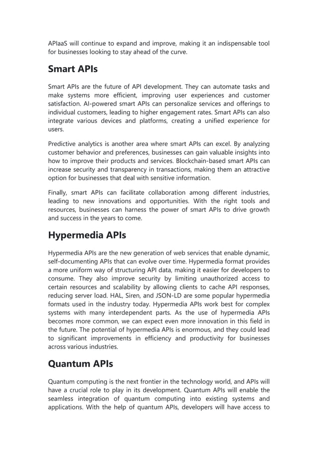 7 Ideas for the Future of APIs | PDF