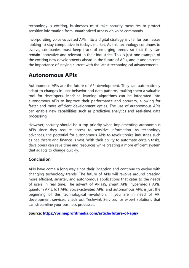 7 Ideas for the Future of APIs | PDF