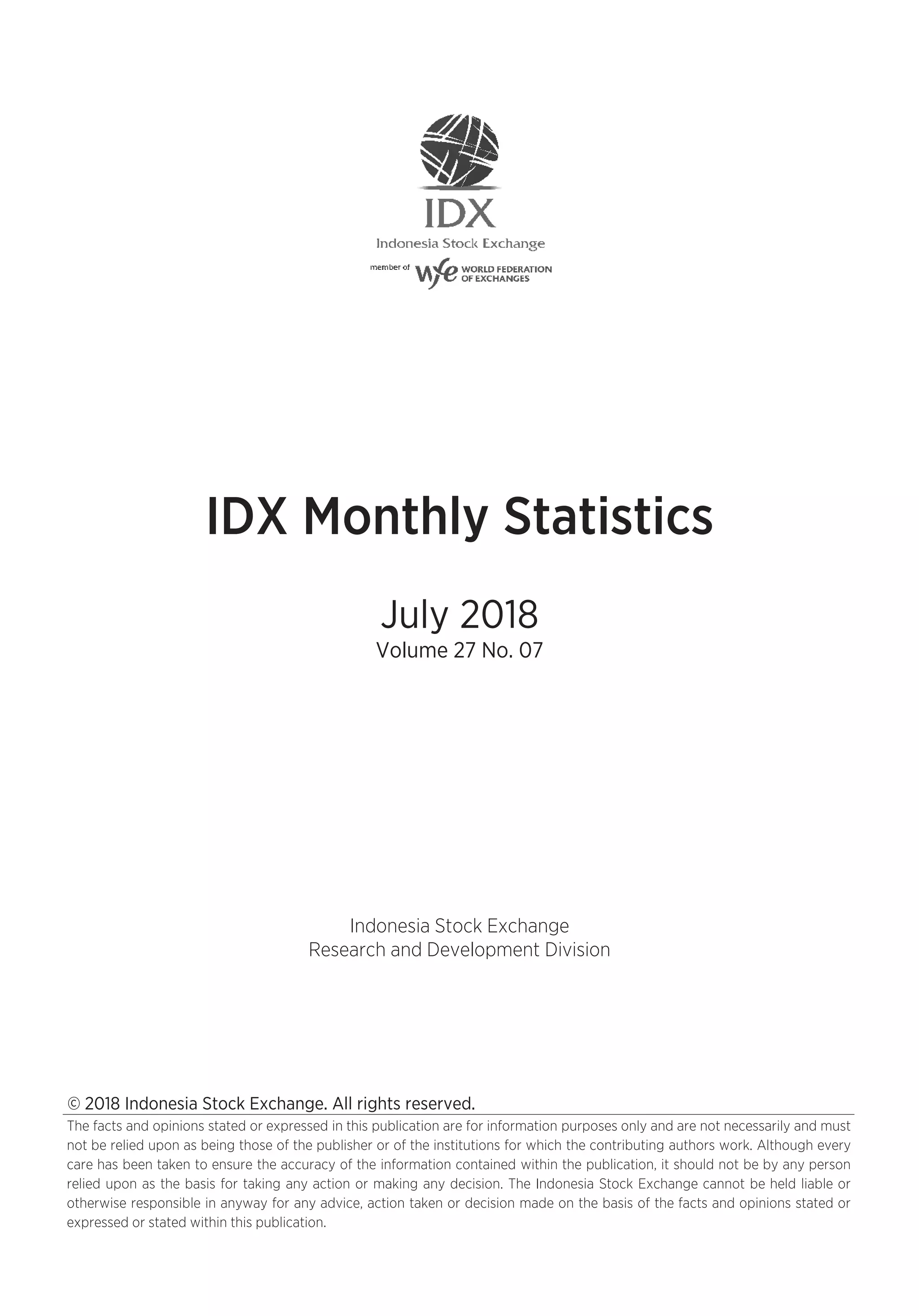 7 idx monthly statistics juli 2018 | PDF