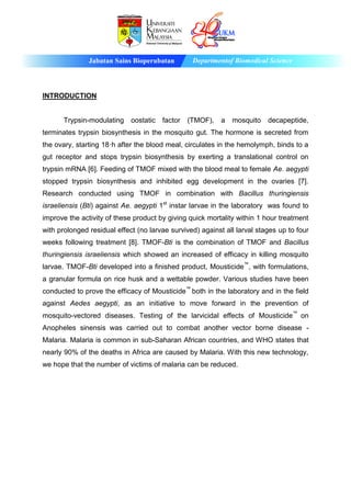 Larvicidal Activity of Mousticide RH and WP Against Anopheles sp. | PDF