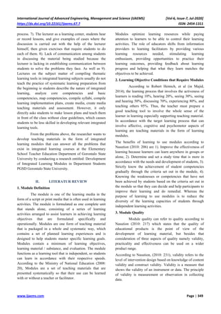 Integrated Learning Module Development on Department of PGSD Students, Gorontalo State ...