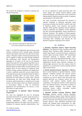 Quantum Computing Applications in High-Speed Signal Processing for EEE Systems | PDF