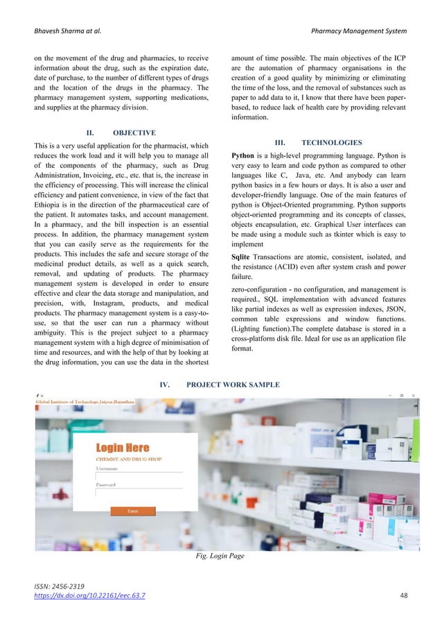 Pharmacy Management System | PDF | Databases | Computer Software and ...