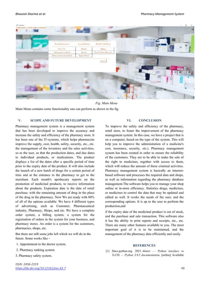 Pharmacy Management System | PDF | Databases | Computer Software and ...