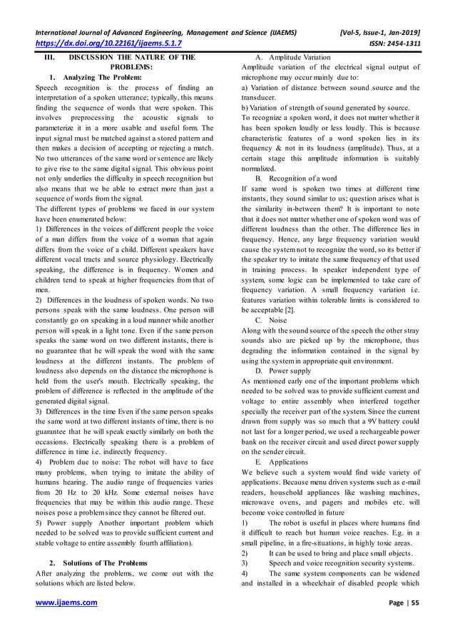 Implementation Of Robotic System Using Speech Recognition Technique