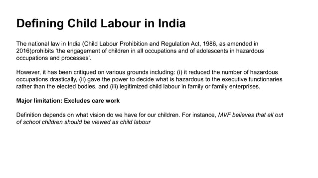 Landscaping education strategies to address child labour in India | PPT