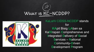 7) input on monitoring systems dswd kc ncddp-todd sales | PPT